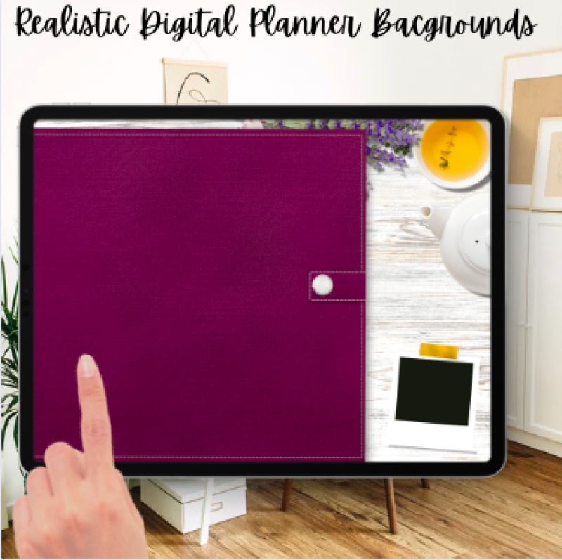6 Realistic Digital Planner Backgrounds : Cherie La Vie Designs PLR